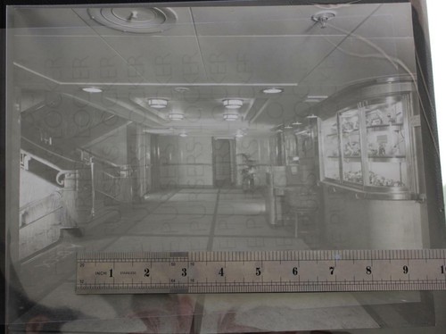 CUNARD LINE RMS CARONIA STUART BALE ORIGINAL PHOTO 1ST CLASS STAIRCASE ...