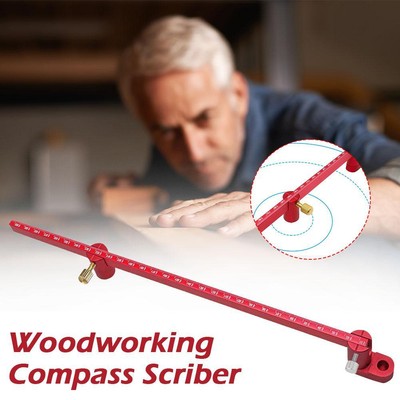 Woodworking Compass Scriber 300mm Fixed Point Marking Adjustable Gauge ...
