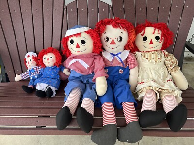 Vintage Raggedy Ann & Andy Rag Doll Plush 3 (34) & 2 (14) Wonderful ...