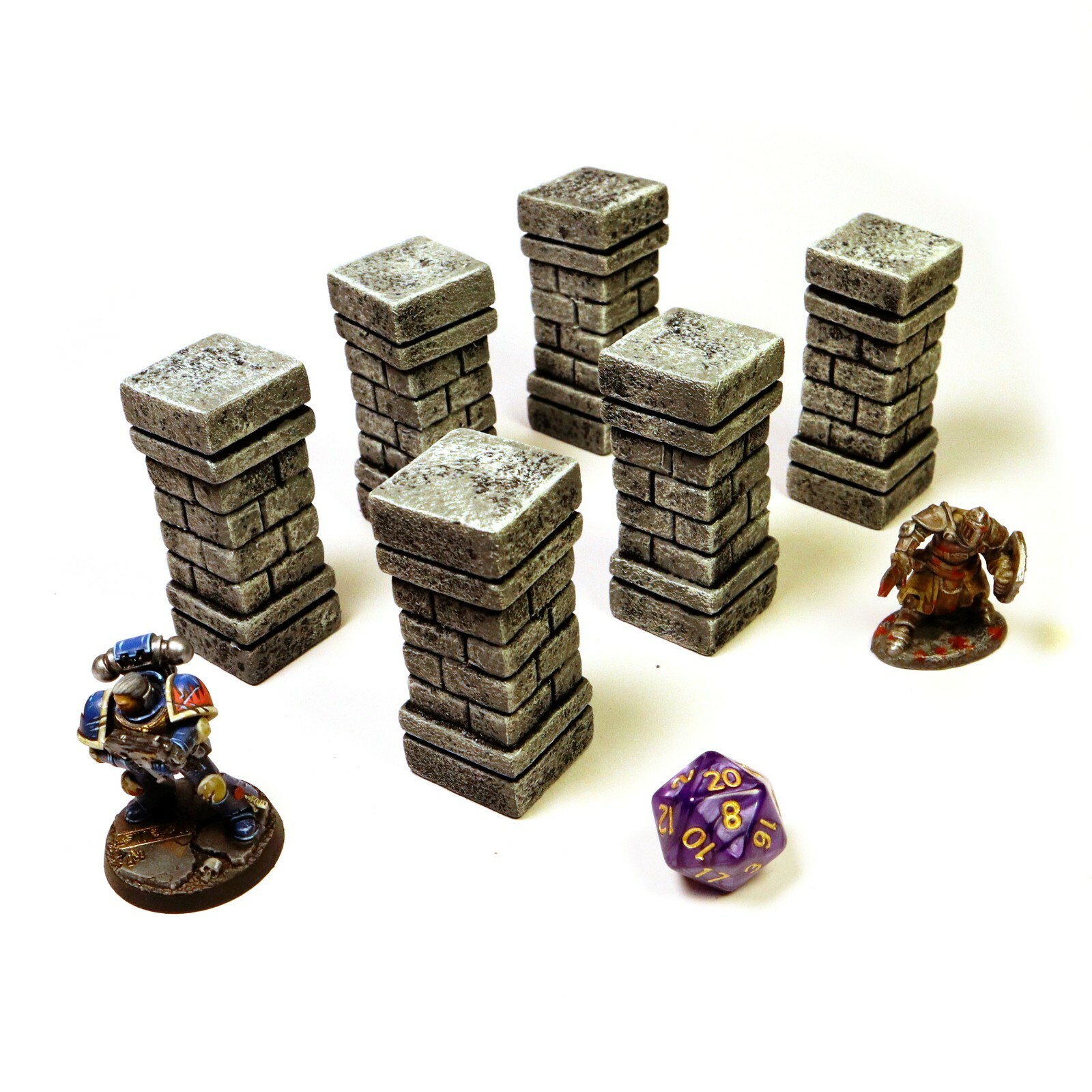 x6 Columns Pillars - Wargaming Terrain for Dungeon Tiles TTRPGs DnD ...