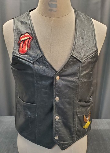 Vintage Maryland Black Motorcycle Vest Genuine Leather Womens Small S ...