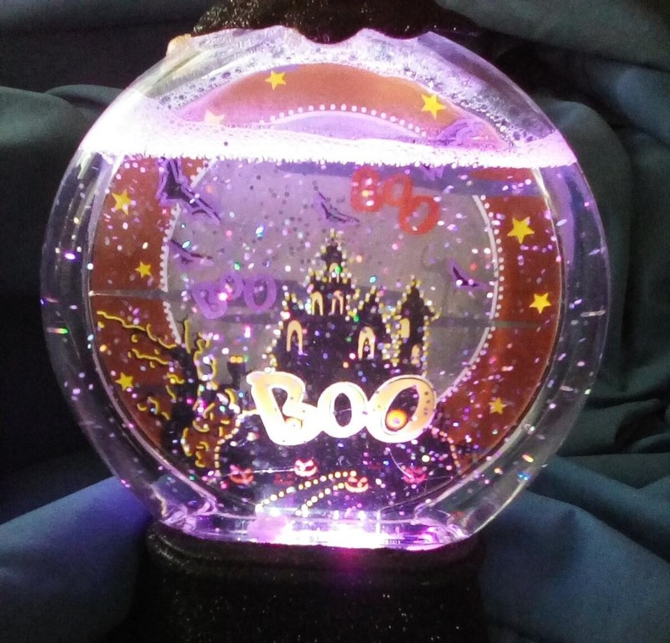 MIDWEST CBK HALLOWEEN LIGHTED SNOW GLOBE CHANGING COLORS HAUNTED HOUSE BOO | eBay