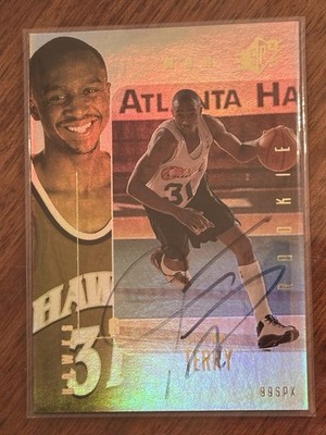 1999-00 SPx Jason Terry Rookie RC On Card Auto #100 Atlanta Hawks ...