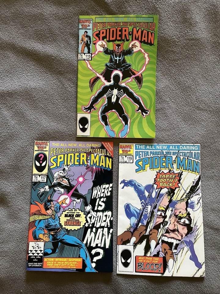 Peter Parker, Spectacular Spider-Man 115, 117, 119 - Sabretooth! Black ...