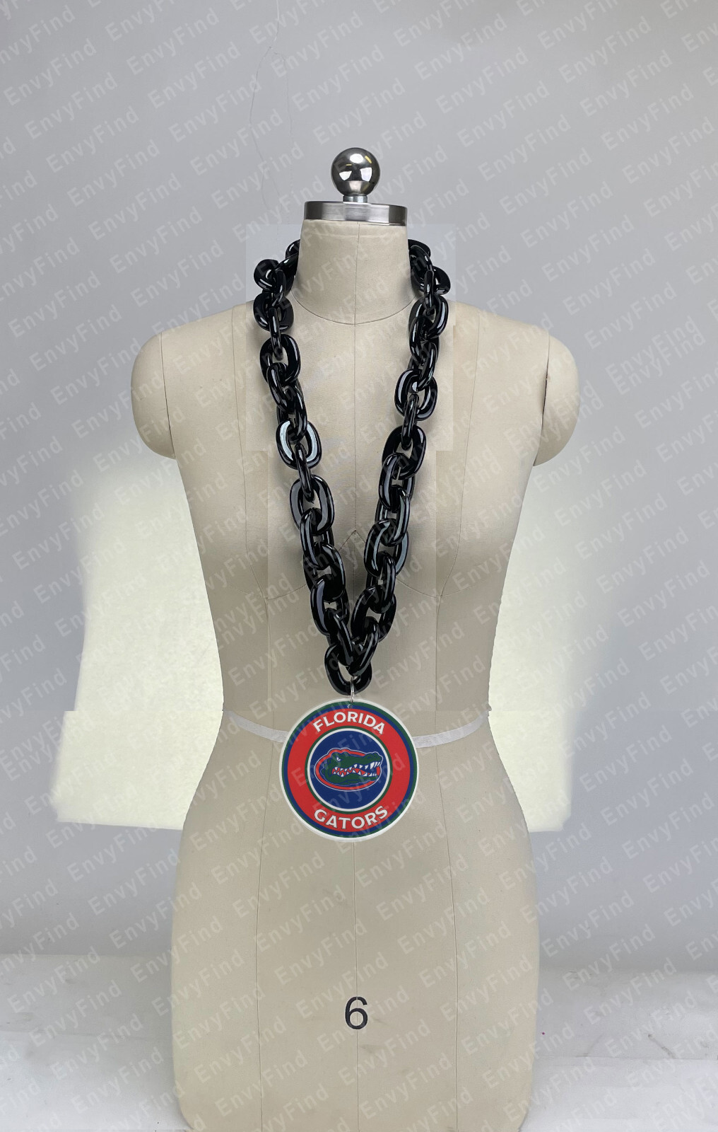 New U of Florida Gator Jumbo Black Big Fan Chain Necklace Foam MI USA ...