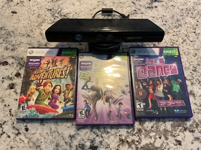 Microsoft Kinect Sensor for XBox 360 & 3 Games Bundle 885370354515| eBay
