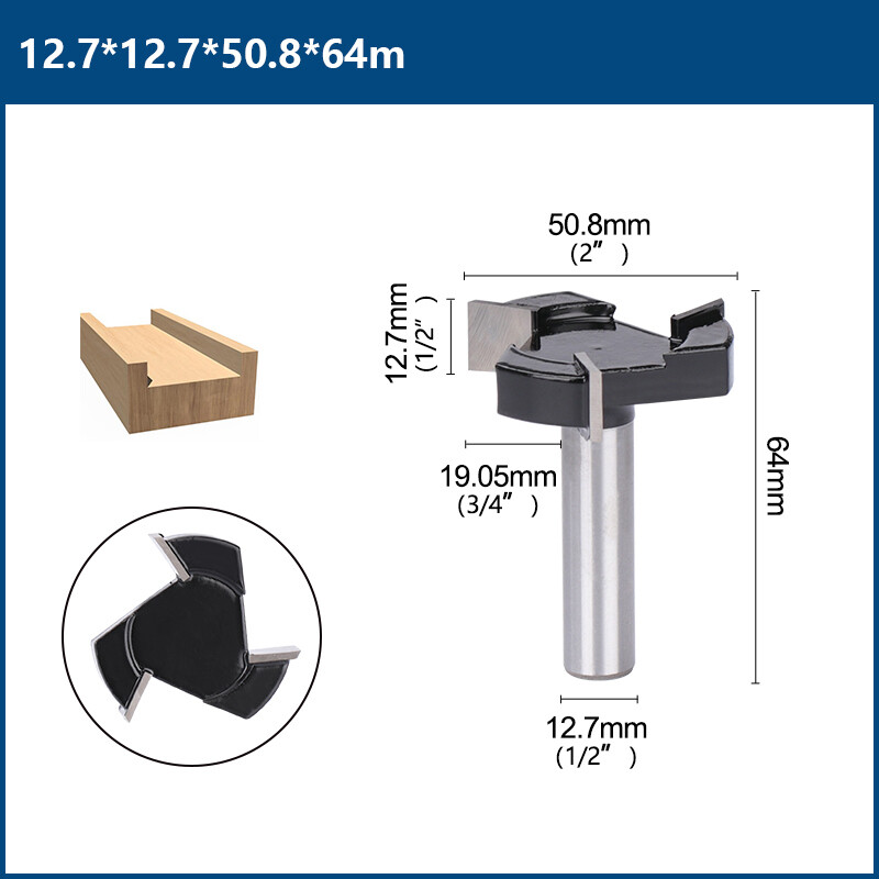 CNC Spoilboard Surfacing Router Bits 1/2 inch Shank 2 inch Cutting ...