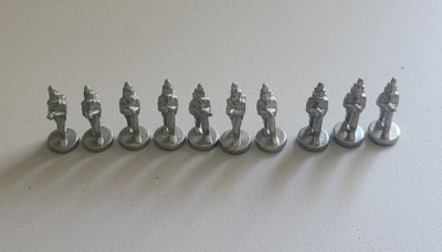 1999 RISK 40th Anniversary Collector's Edition Game 10x Silver Infantry ...