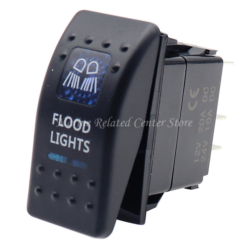LED Light Rocker Toggle Switch On Off 12V Boat Car Blue Red for Carling ...