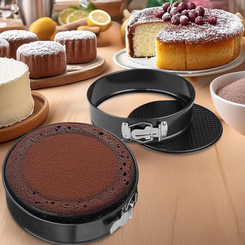 18CM NON STICK SPRING FORM DEEP ROUND CAKE TIN COOKING BAKING COOKIE ...