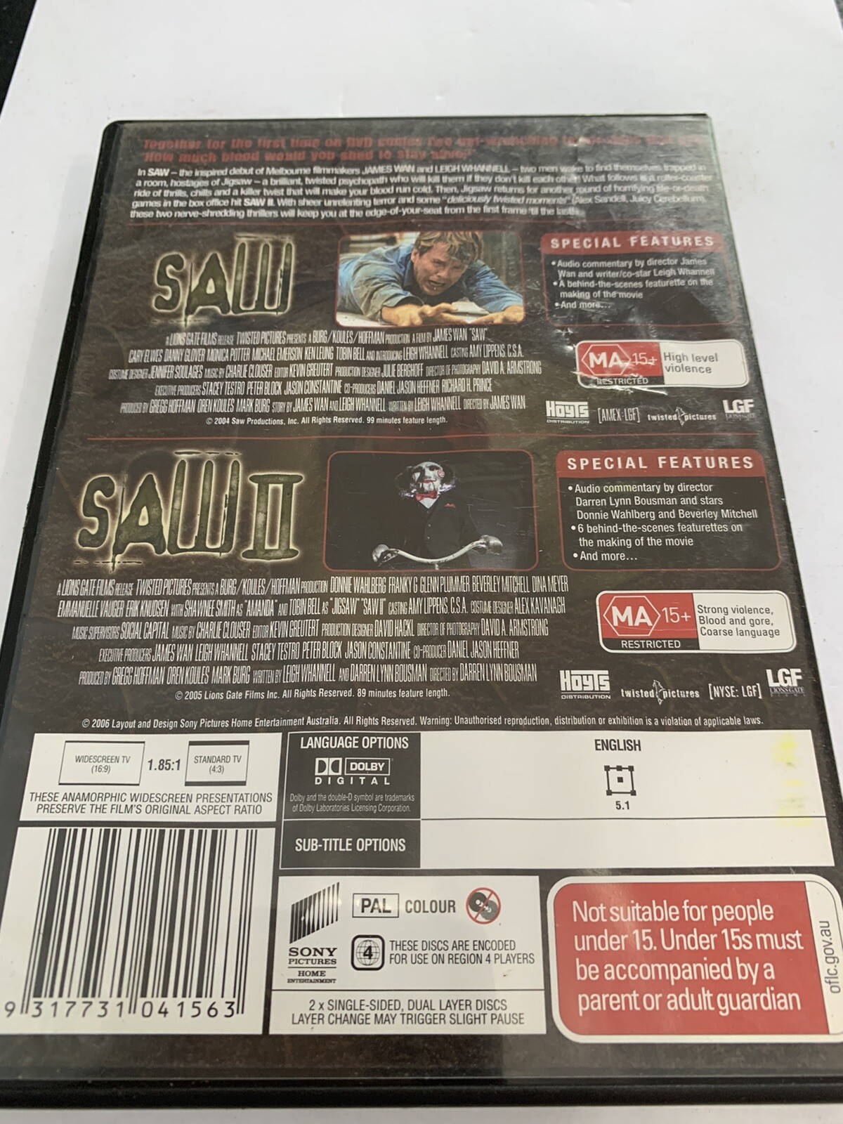 Saw / Saw (DVD, 2004)(b36/1) Free Postage 9317731041563 | eBay Australia