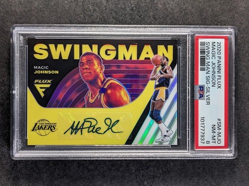 2020-21 Panini Flux MAGIC JOHNSON Auto Silver Parallel Swing Man #SM ...