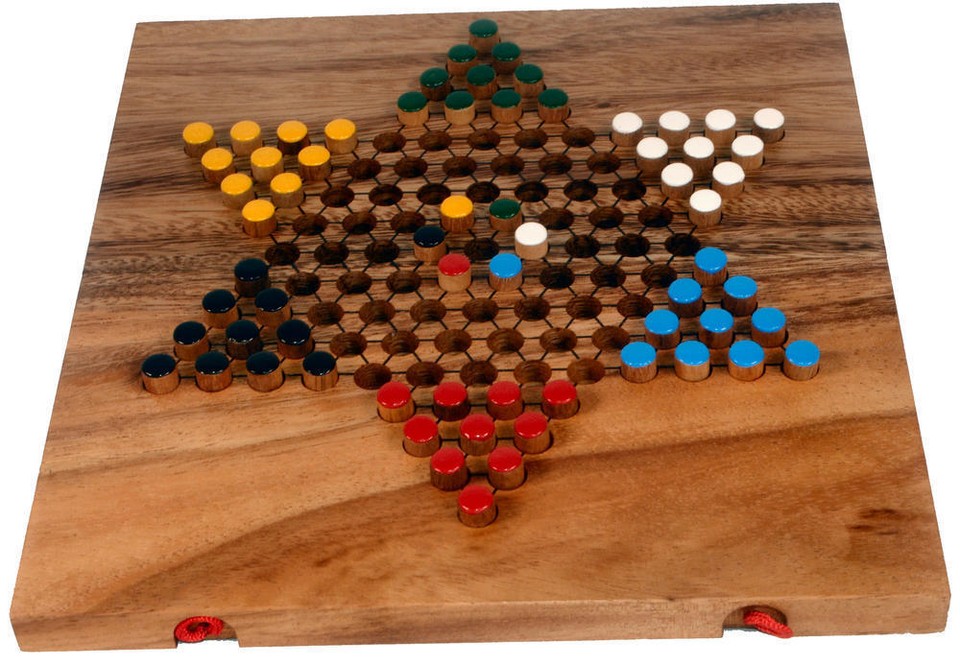 Fair Trade Thai Thailand Wooden Rainwood Chinese Checkers Set Wooden ...
