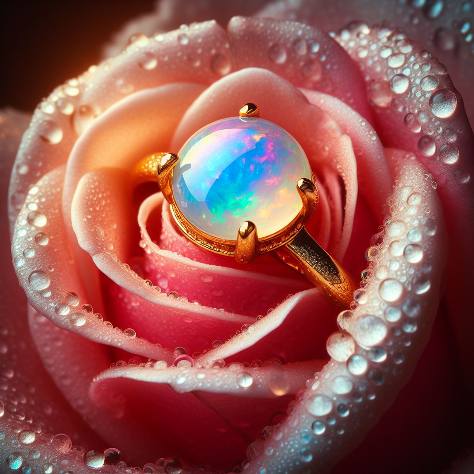 Natural Fire Opal Ring 14K Plated Gold,Vintage Genuine Ethiopian Opal ...