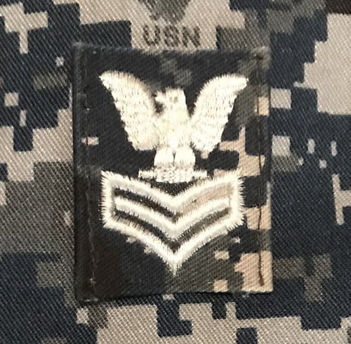 US Navy Cap Rate PO1/E6 NWU Type I Sew-On Petty Officer 1st Class USN ...