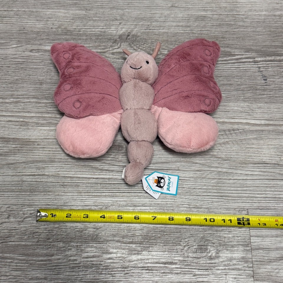 Jellycat Beatrice Butterfly Ultra Soft Pink Plush Insect 10" Brand New ...