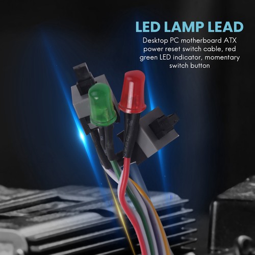 PC Case Red Green LED Lamp ATX Power Supply New HDD Switch Line 6993 ...