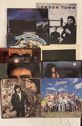 Classic Rock Lot 10 Albums VG To VG+ Vinyl Record Wings Moody Blues ...