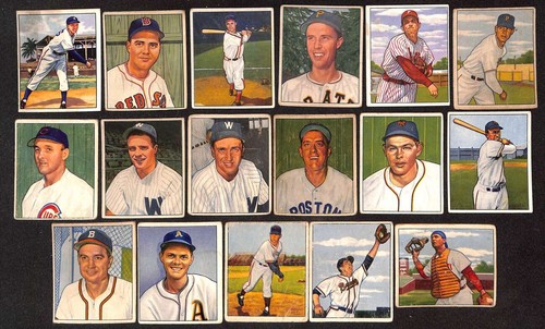 1950 Bowman G avg lot 17 different baseball cards vy low grade BV$275 ...