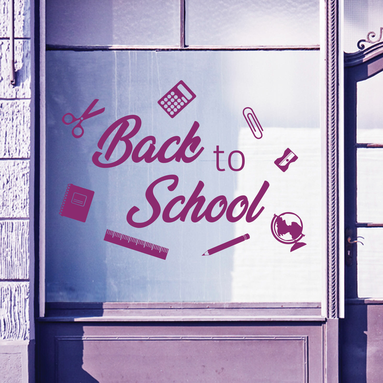Back to School Kids Schools Vinyls Shop Window Display Wall Decals ...