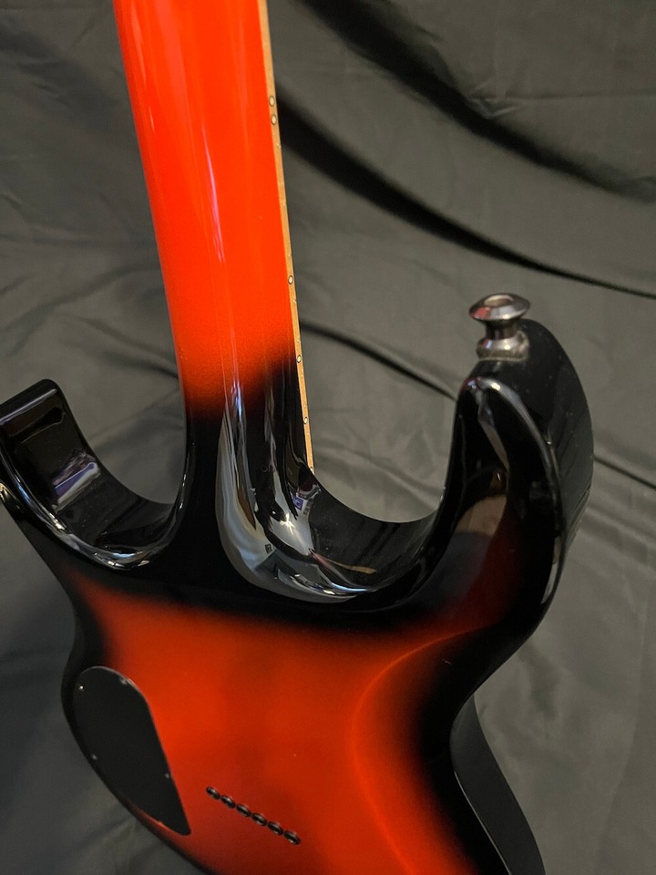 2017 Kiesel DC-600H Racing Orange Black Burst Guitar Reverse Headstock ...
