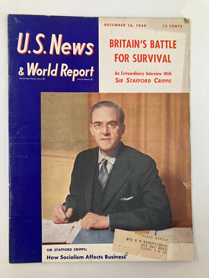 US News & World Report Magazine December 16 1949 Sir Stafford Cripps ...