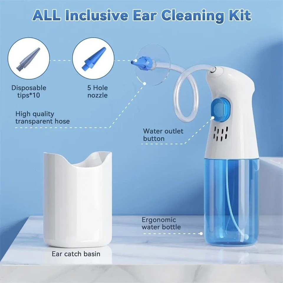 Ear Wax Remover Irrigation Cleaner Washer Manual Ear Water Cleaner Kit ...