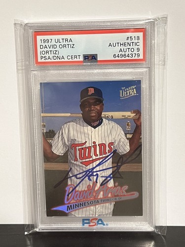 David Arias Ortiz Signed 1997 Fleer Ultra #518 Rookie Card RC PSA/DNA 9 ...