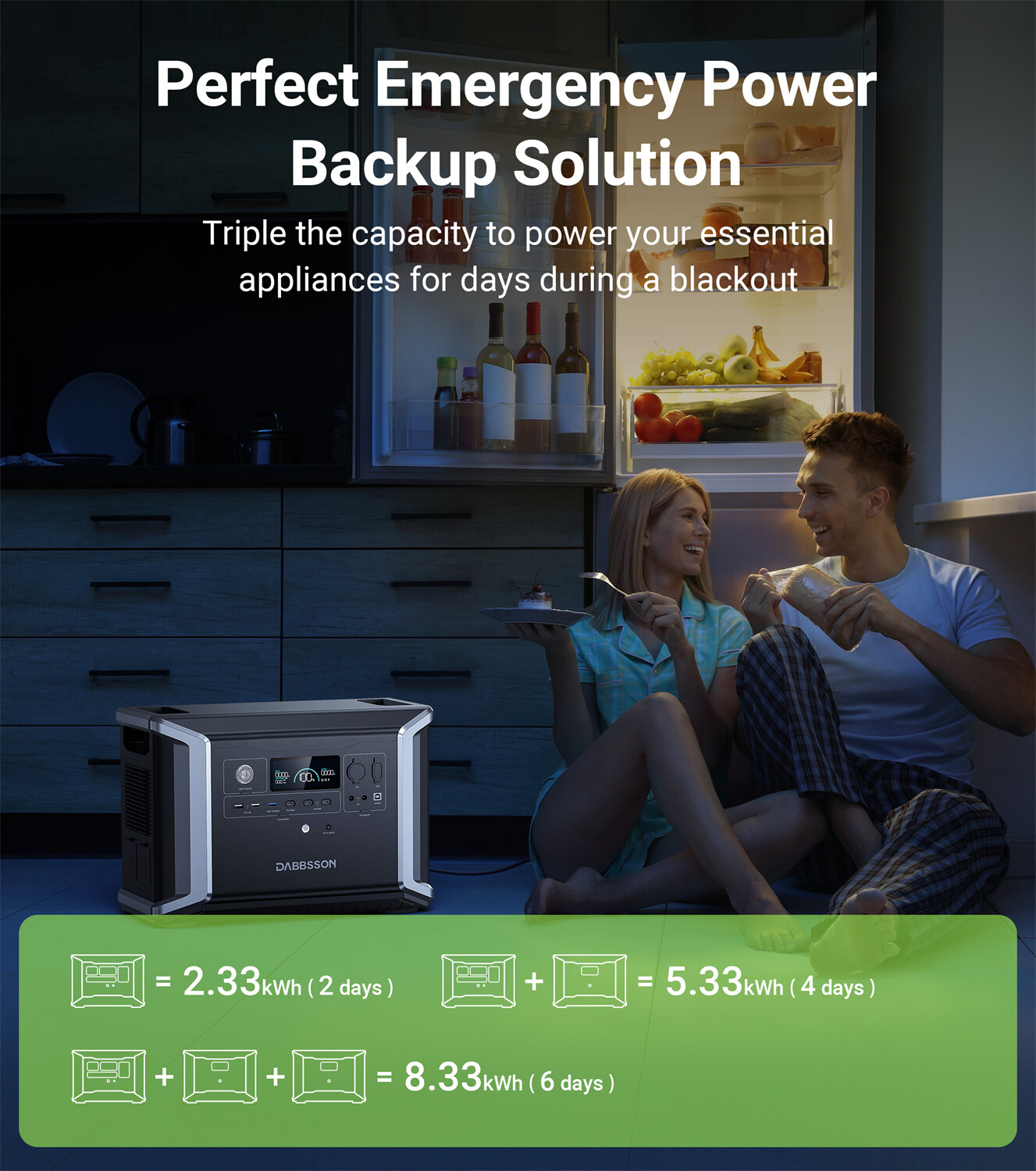 Dabbsson DBS2300 2200W Solar Generator Portable Power Station for Home ...