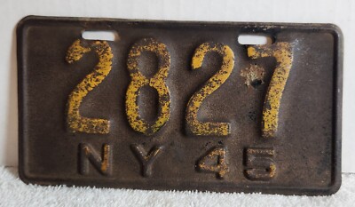 Vintage 1945 New York Motorcycle License Plate | eBay