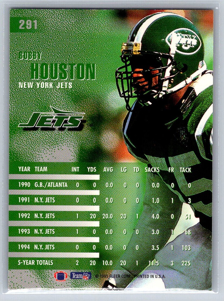 # 291 Bobby Houston New York Jets 1995 Fleer | eBay