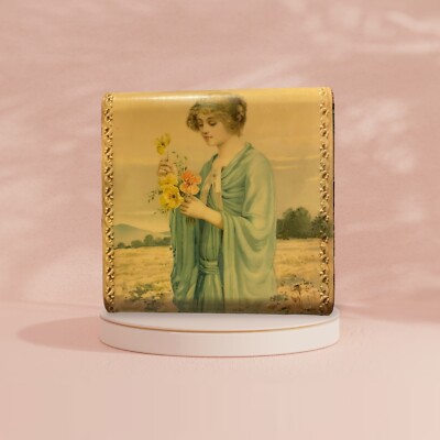 RARE *Antique Embossed Celluloid Sewing Box Maiden Bouquet Maybe ...