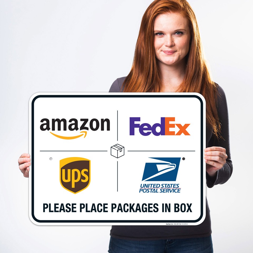Package Delivery Sign, Delivery Instructions FedEx Amazon Ups USPS Sign ...