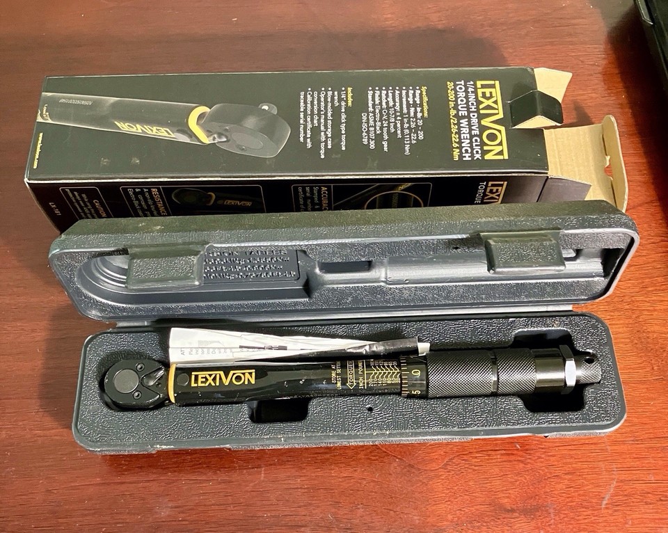 LEXIVON 1/4-Inch Drive Click Torque Wrench Black, 20-200IN-LB, 2.26-22 ...