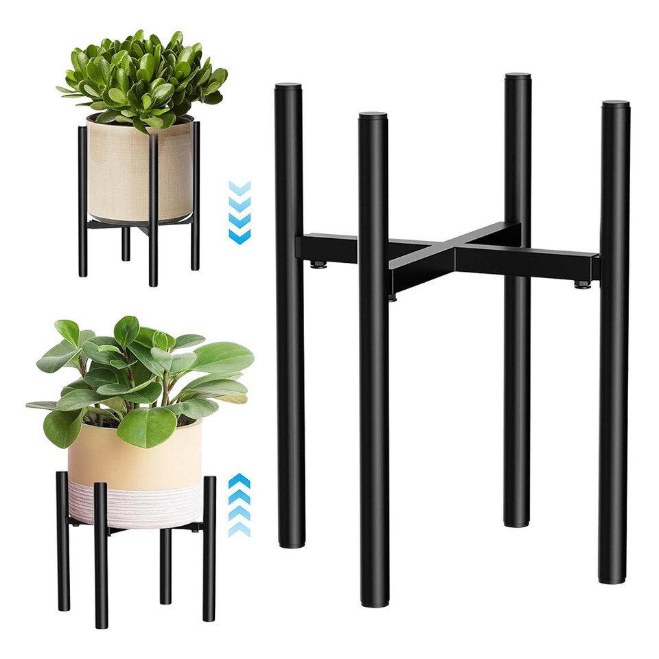 Adjustable Flower Pot Plant Stand Metal Indoor Outdoor Expandable Plant ...