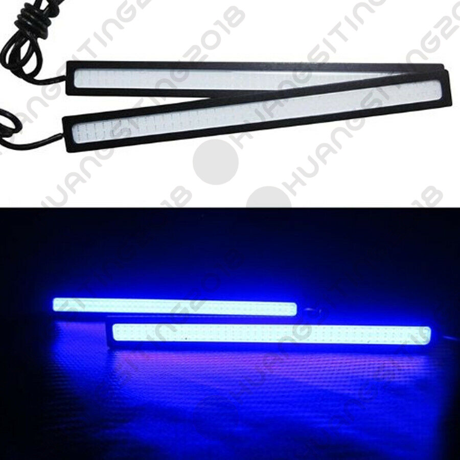 2X Super Bright Blue Car COB LED Lights DRL Fog Driving Lamp Waterproof ...
