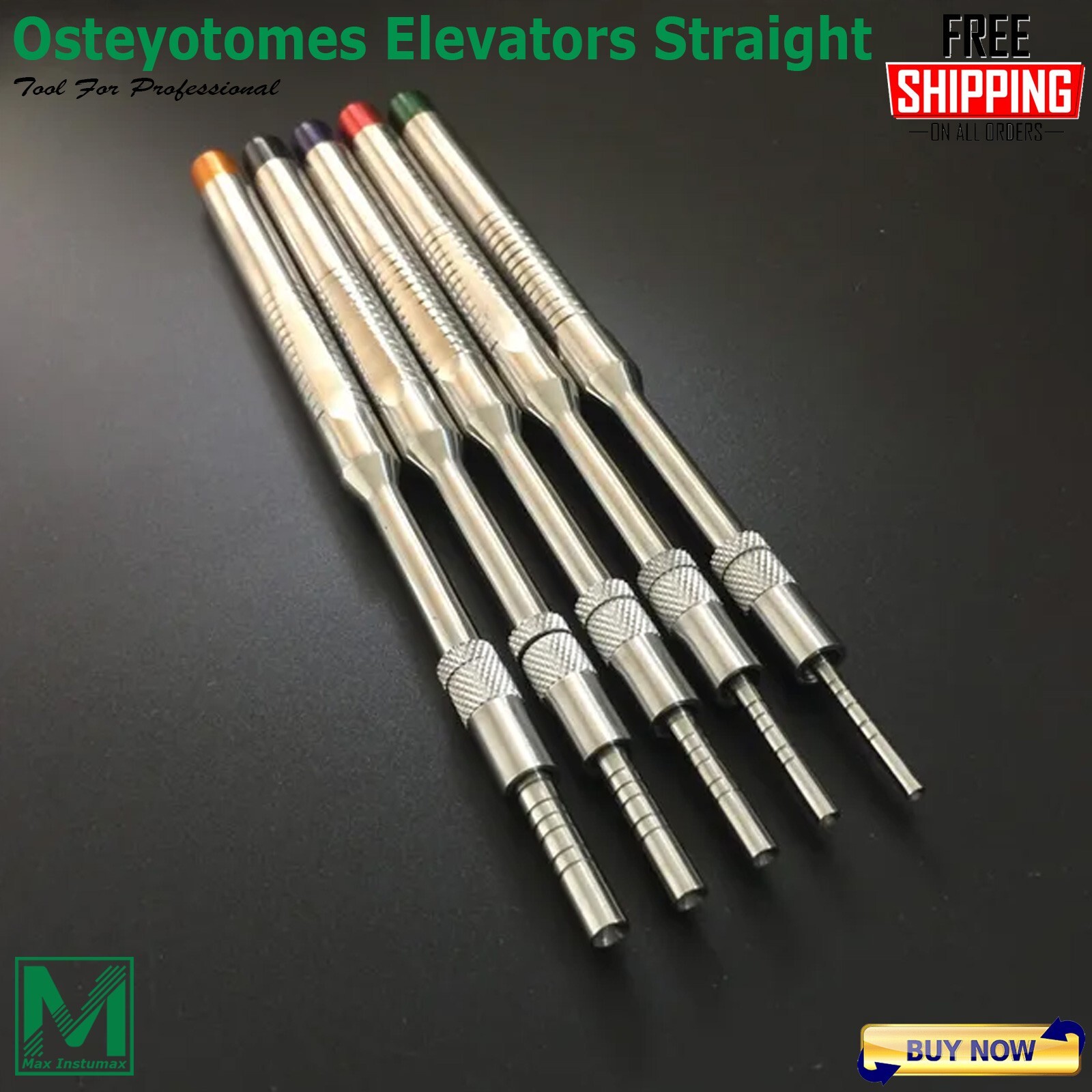 Set Of 5 Dental Osteotome OffSet Concave Tip Sinus Lift Implant Bone ...