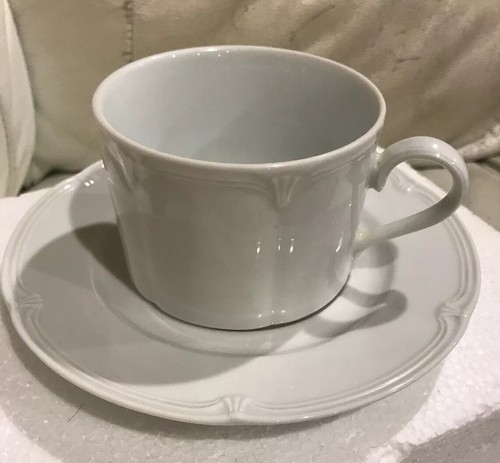 BLOCK SPAL PORTUGAL CLASSIC WHITE TEACUP CUP SAUCER SET GERALD GULOTTA ...