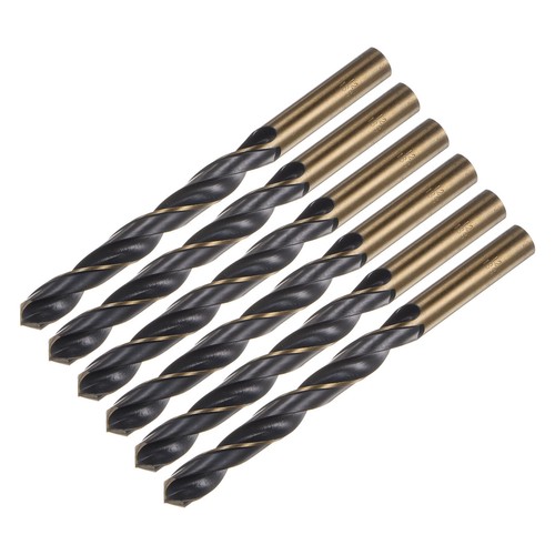 6pcs 12mm Nitride Titanium Coated High Speed Steel (HSS) 4341 Twist ...