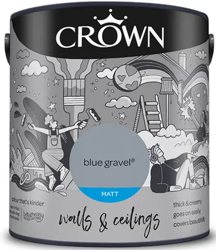 CROWN MATT EMULSION PAINT 2.5L FOR WALLS CEILINGS WOOD METAL ALL ...