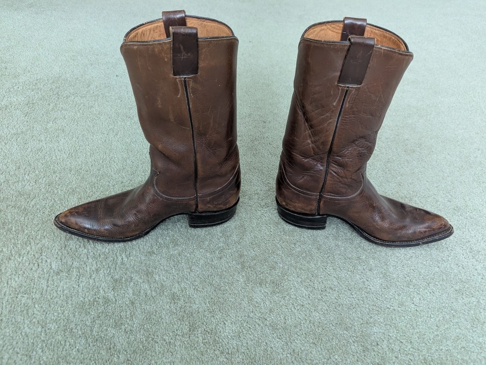 Tony Lama Mens Cowboy Boots Leather 9 D very good shape Made in USA | eBay