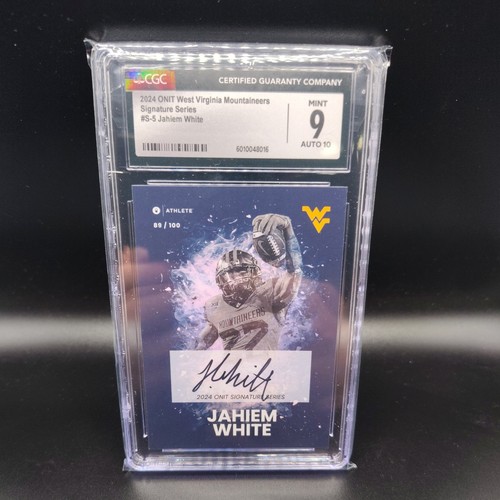 🚨 Jaheim White 🚨 On Card Auto 89/100 SP Mint 9 West Virginia ...