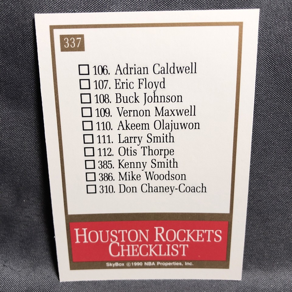 1990-91 Skybox # 337 Houston Rockets Team Checklist Basketball Card | eBay