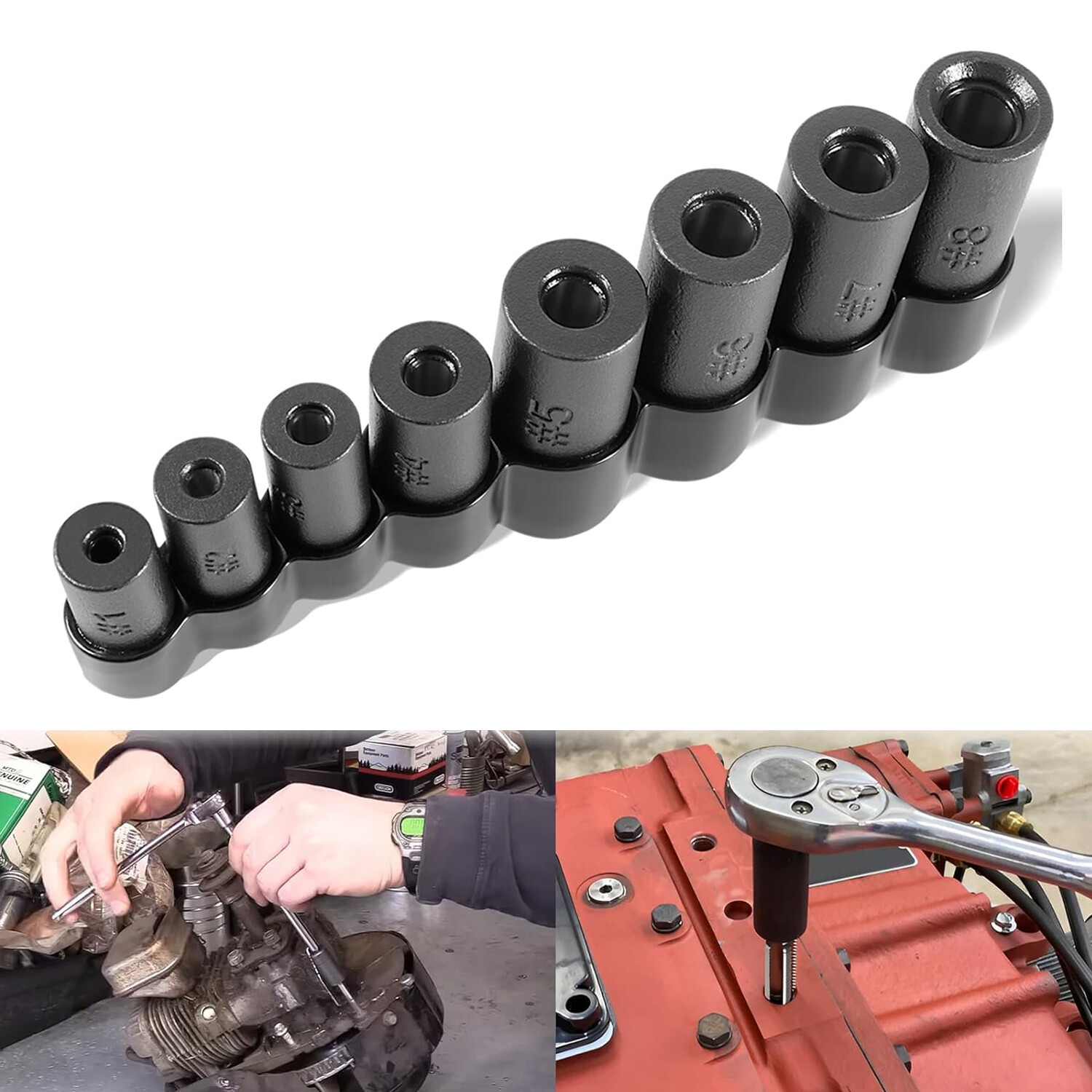 70500 Tap Socket Set 1/4" & 3/8" Drive Fit Fractional MCTI Tap thru 1/2 ...