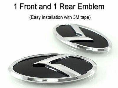 3D K Logo Chrome and black front and rear emblems For KIA 2020-2022 ...
