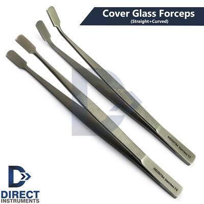 2Pcs Set Cover Glass Forceps Microscope Slides Handling Coverslips ...