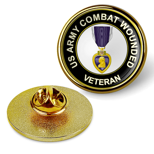 U.S. Army Combat Wounded Medal Veteran Hat Pin Lapel Tie Tac Suit Shirt ...