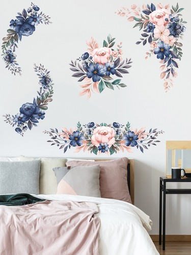 Flower Pattern Wall Sticker Removable Wall Stickers PVC Wall Art Decals ...