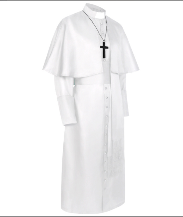 Clergy Men Cassock Priest Costume Bishop Pope Robe Roman Catholic ...