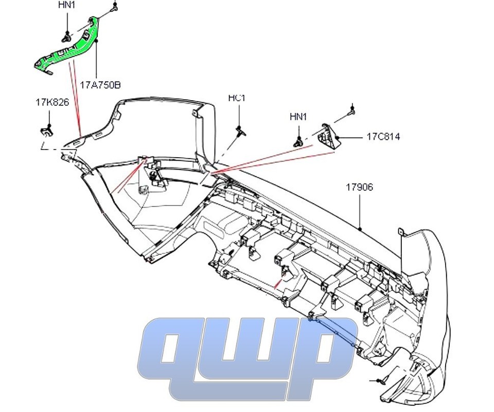 New Rear Bumper Outer Bracket Right For Land Rover Range Rover Evoque ...
